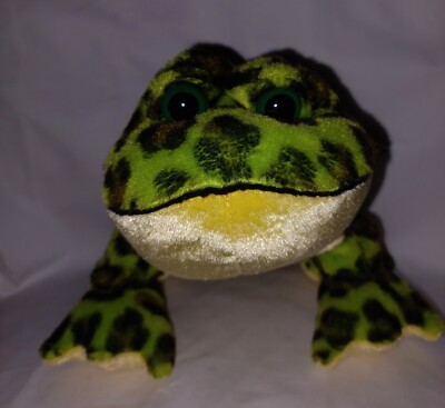 Ganz Webkinz Bull Frog Plush Green Spotted Sitting Stuffed Animal Soft ...