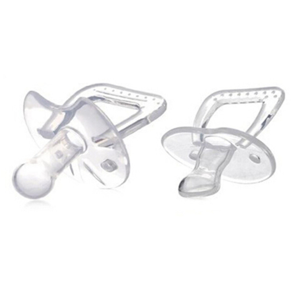 Simple Transparent Safe Silicone Baby Infant Toddler Pacifier Flat ...