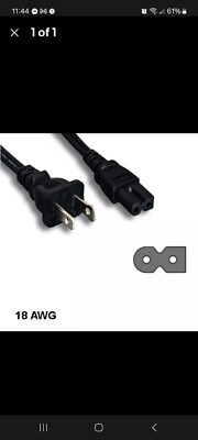 Universal 6ft Polarized AC Power Cable Cord 18AWG 10A/125V SPT2 MCM B3 ...