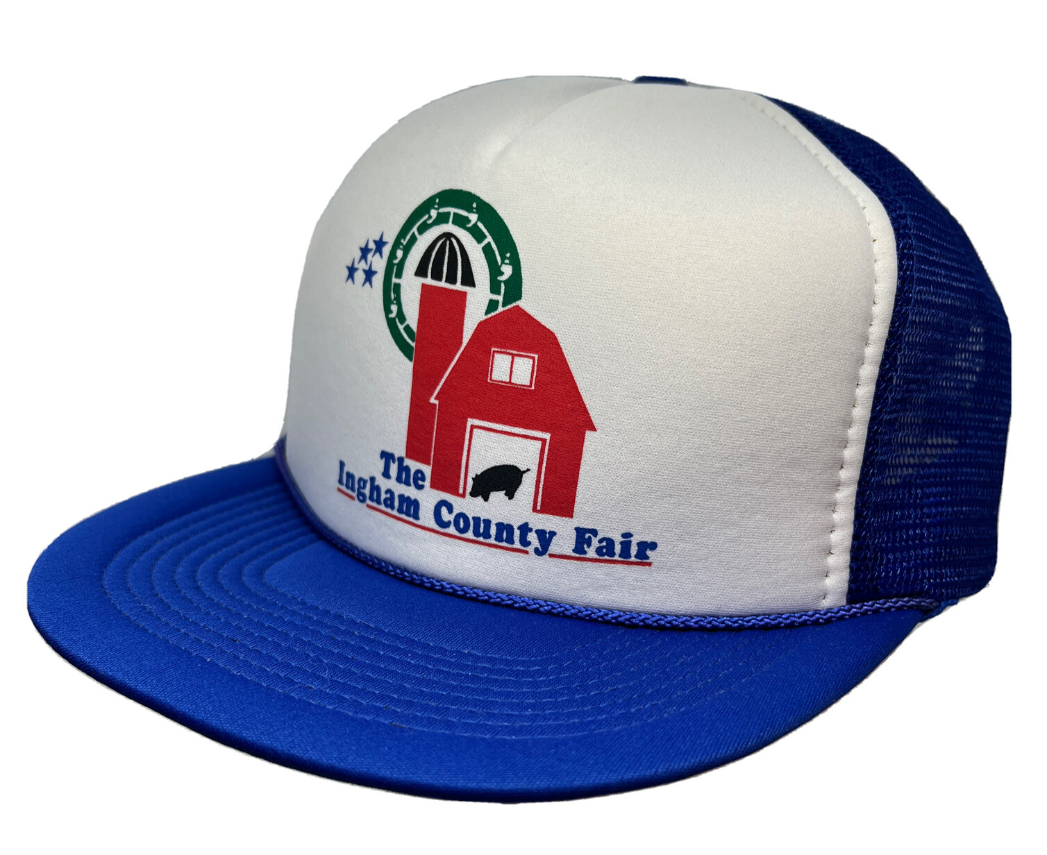 Vintage The Ingham County Fair Hat Cap Snap Back Blue… - Gem