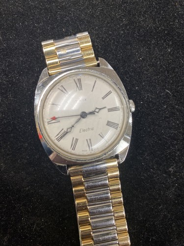 Timex Mens Vintage Electric Watch Red Second Hand | eBay