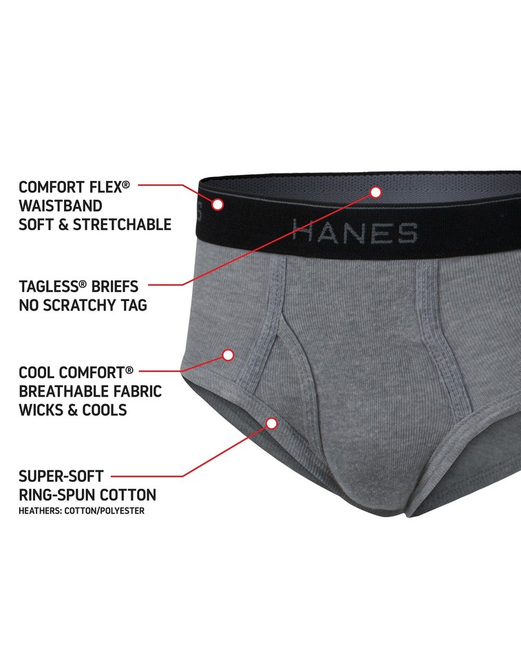 Hanes 5-Pack Boys Briefs Ultimate Dyed ComfortSoft Waistband Preshrunk ...
