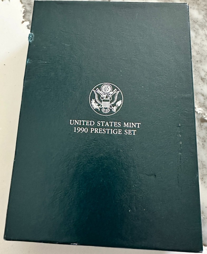 1990 & 1991 US Mint Prestige Proof Sets w/ Box & Cert- Silver Dollars ...