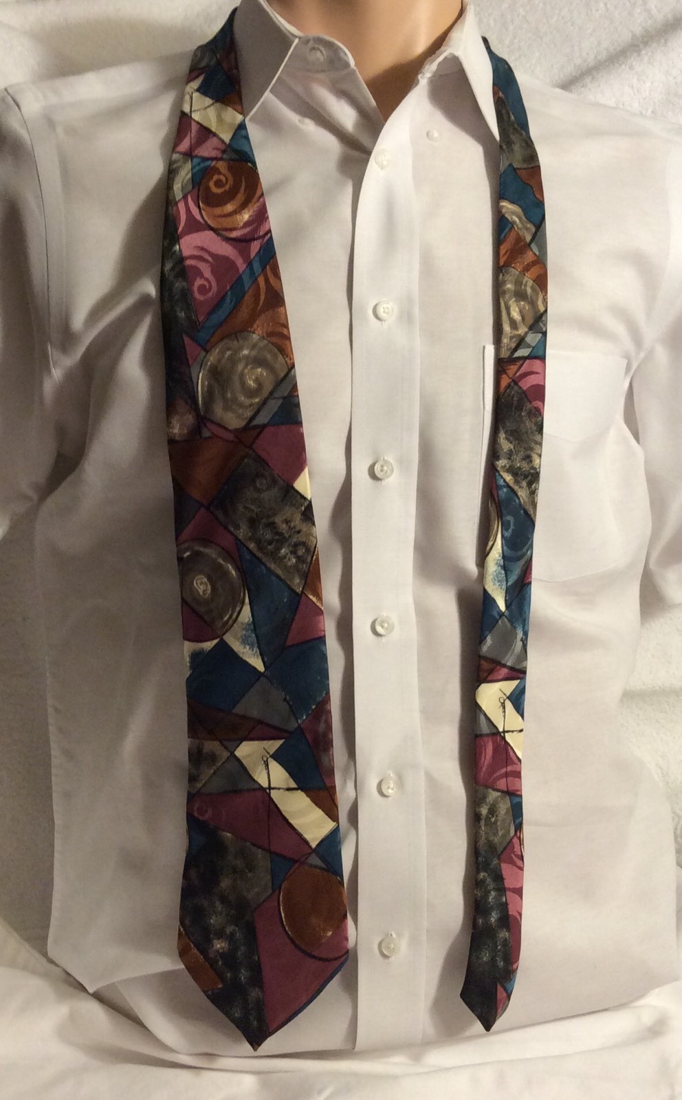 Allyn Saint George American Classic Artsy Geometric MultiColor Neck Tie ...