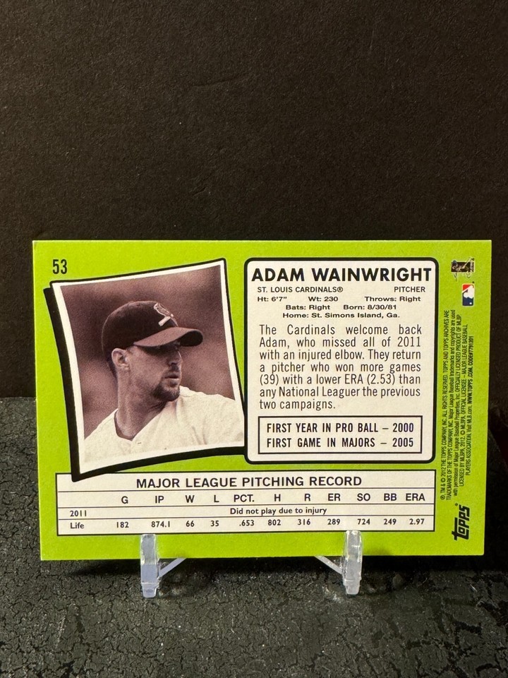2012 Topps Archives Baseball Adam Wainwright Gold Foil Card #53 | eBay