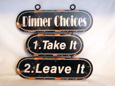 Dinner Choices - Distressed Metal Sign, New | eBay
