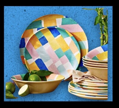 Melamine Bright Colored Dishes🖼️18pc Melamine Luxury dinner Set ...