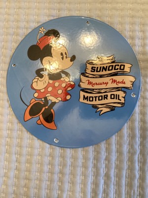 12 inch round steel sign Disney / Sunoco mercury made motor oil | eBay
