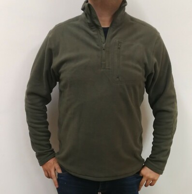 Green Military Sweater In Warm Fleece Size S Cold Hunting Mountain Knit ...