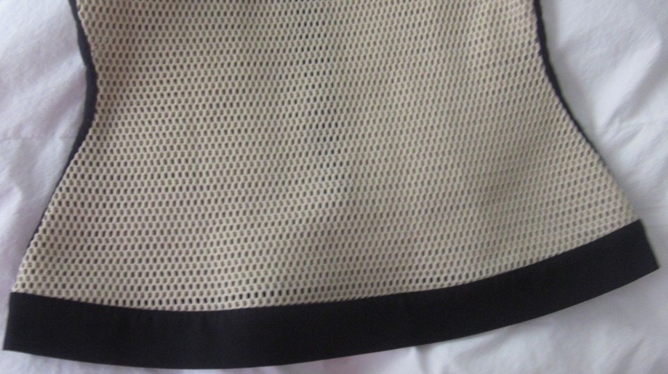 Moschino Scuba Mesh Top Rhinestone Black Collar Expose Gold Zipper USA ...