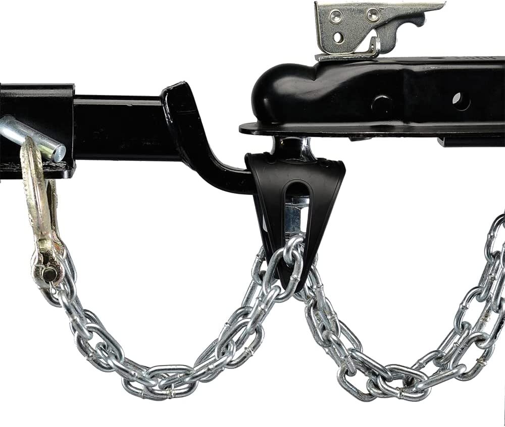 (2) 1/4 x 36" S-Hook Trailer Safety Chains & Weld-on Clips w/Ball Mount ...