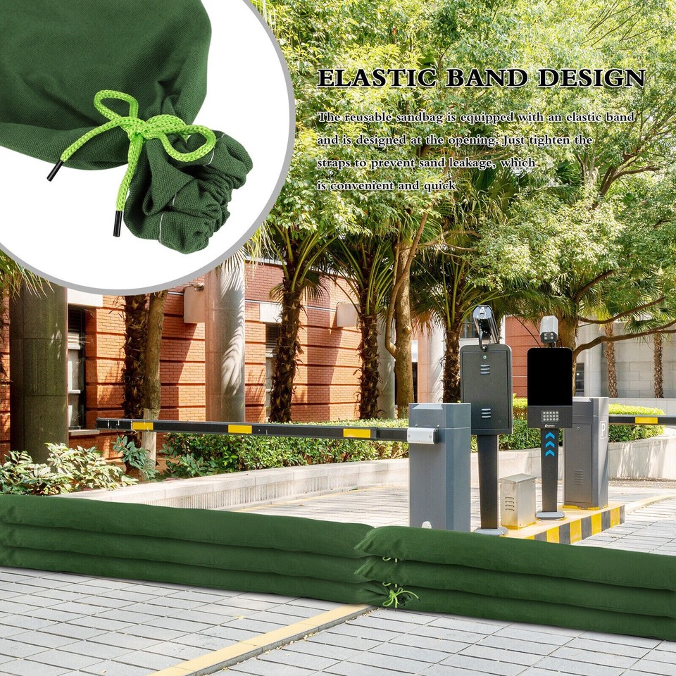 2X Long Canvas Sand Bags Waterproof Flood Protection 150cm Green Heavy ...