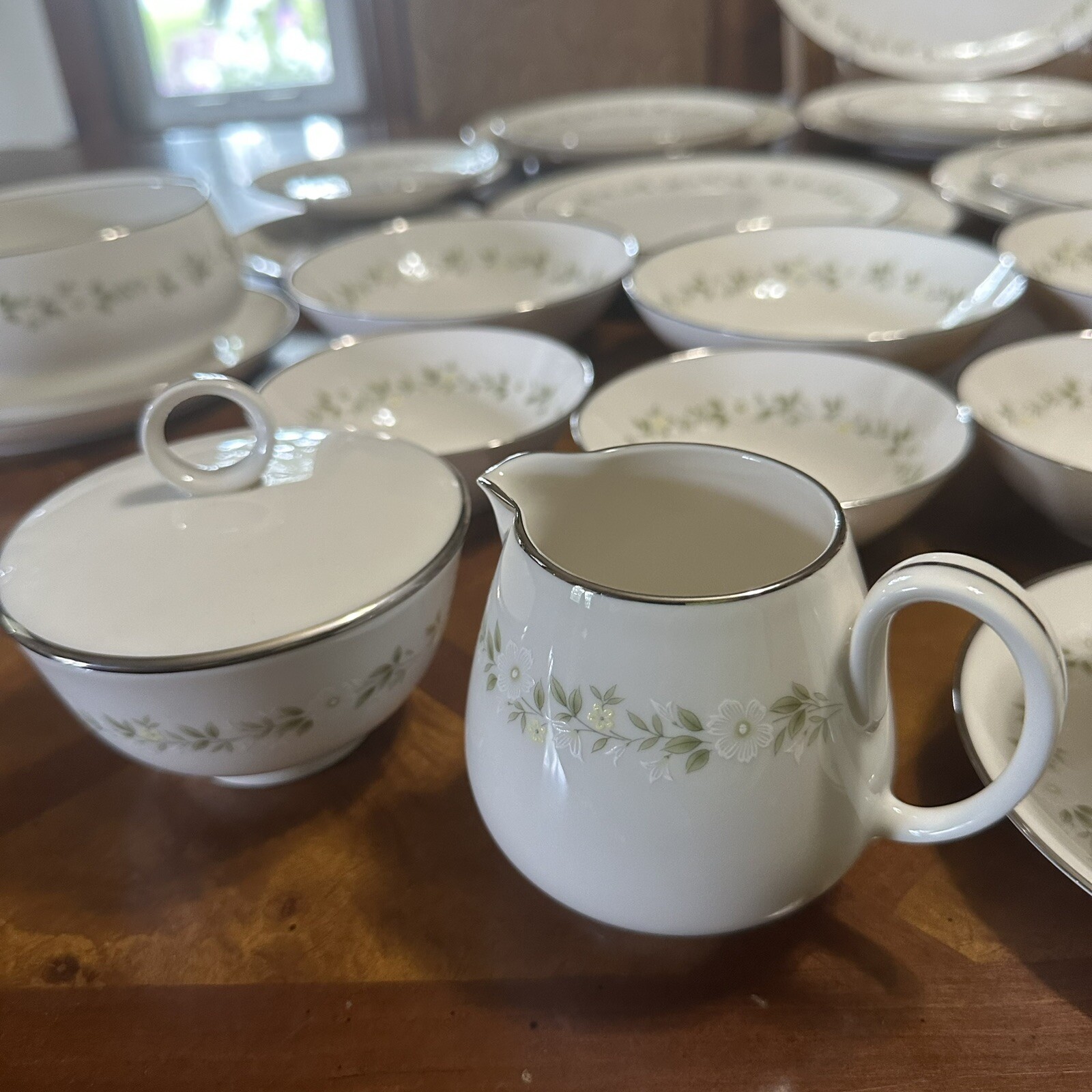Vintage Mid Century Noritake Ivory Cornelia Japan Floral China Service ...