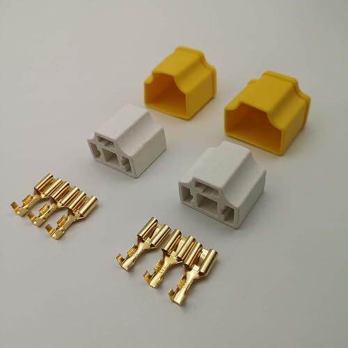 2Pcs Yellow Female Ceramic Socket Plug Kit with Terminals for 7” Round ...