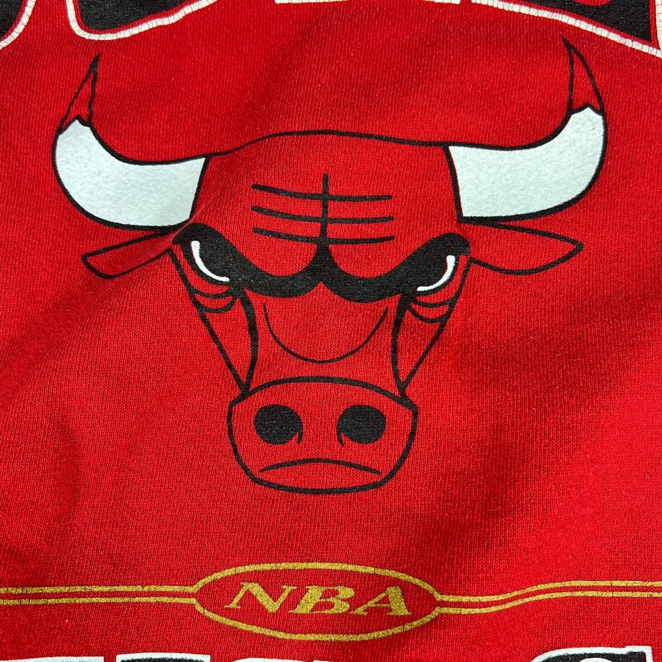 VTG 90s Lee NBA Chicago Bulls Sweatshirt Medium Red Faded Big Logo ...