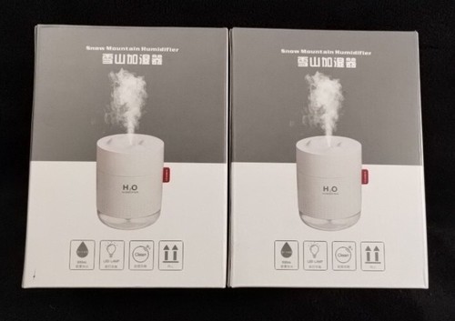 Two (2) Snow Mountain H2O Mini USB Humidifier White GXZ-J623 Cool Mist ...