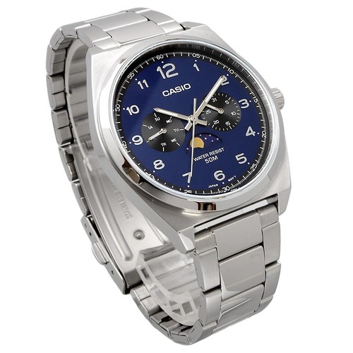 CASIO Standard Moon Phase Analog Men's Watch MTP-M300D-2AV Navy Dial | eBay