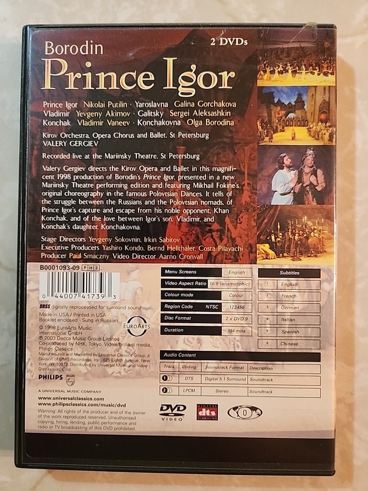 Prince Igor (DVD) 44007417393 | eBay