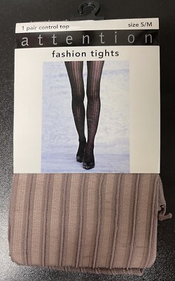 New Women's Attention Control Top Fashion Tights Size S/M Stocking Nude ...