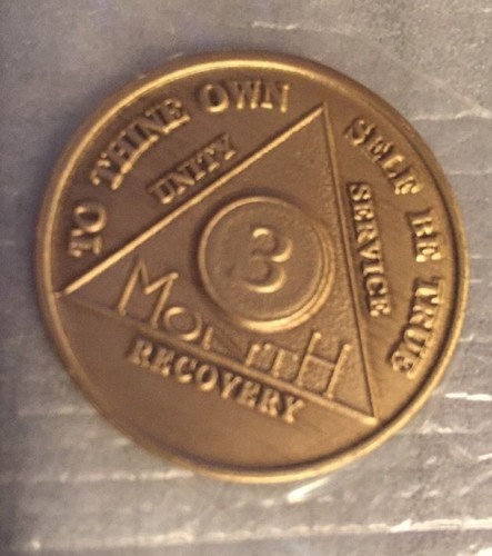 Alcoholics Anonymous 3 Month 90 Days Coin Chip Medallion Medal Token AA ...