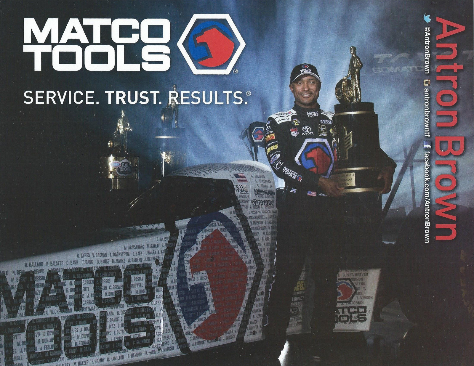 2017 ANTRON BROWN "MATCO TOOLS" NHRA TOP FUEL HANDOUT / POSTCARD | eBay