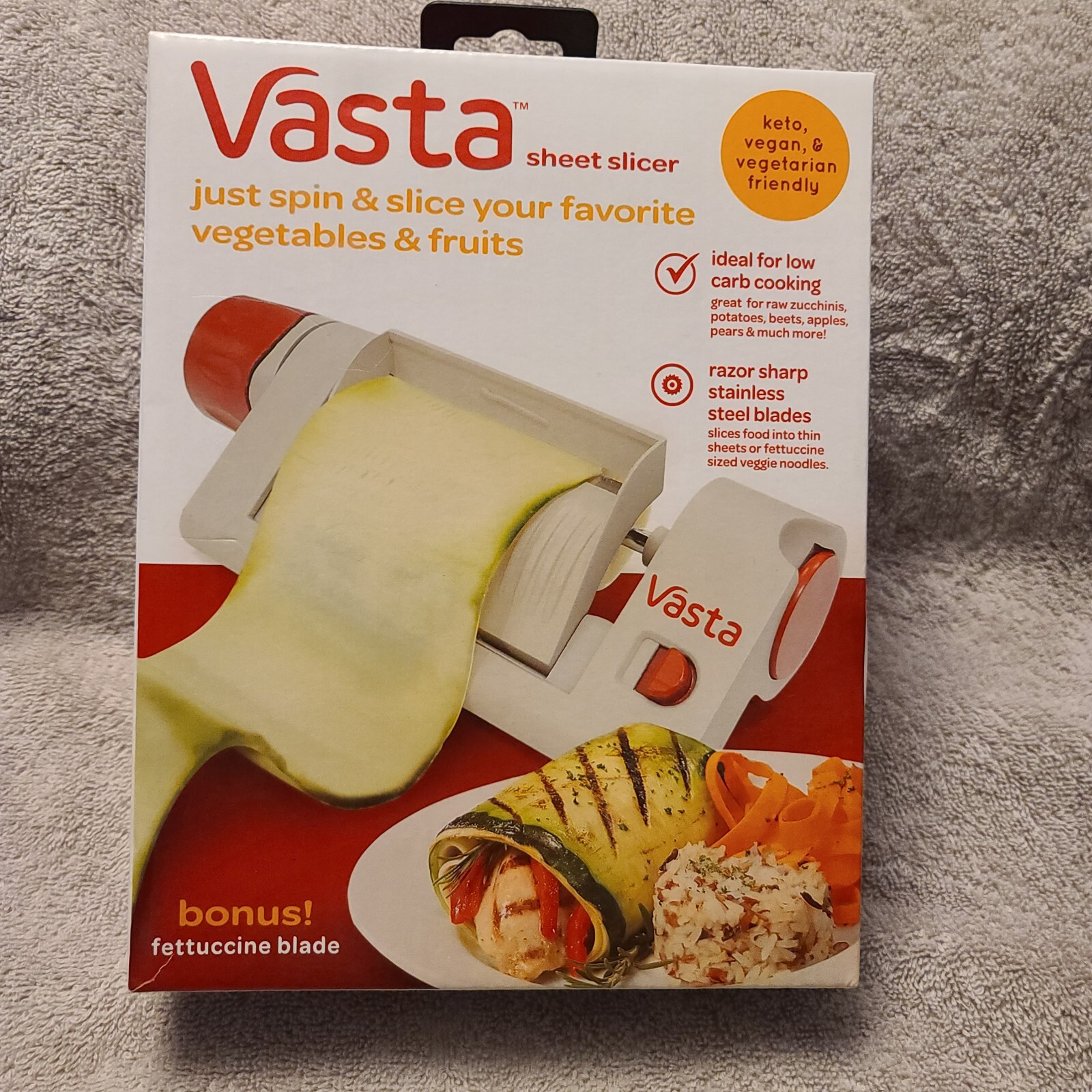 VASTA Vegatable & Fruit Sheet Slicer KETO VEGAN VEGETARIAN Spin and ...