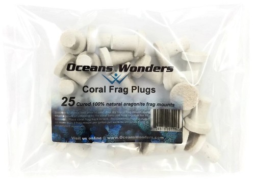 25 CURED REEF PLUGS FOR LIVE CORAL FRAG PROPAGATION by OCEANS WONDERS ...