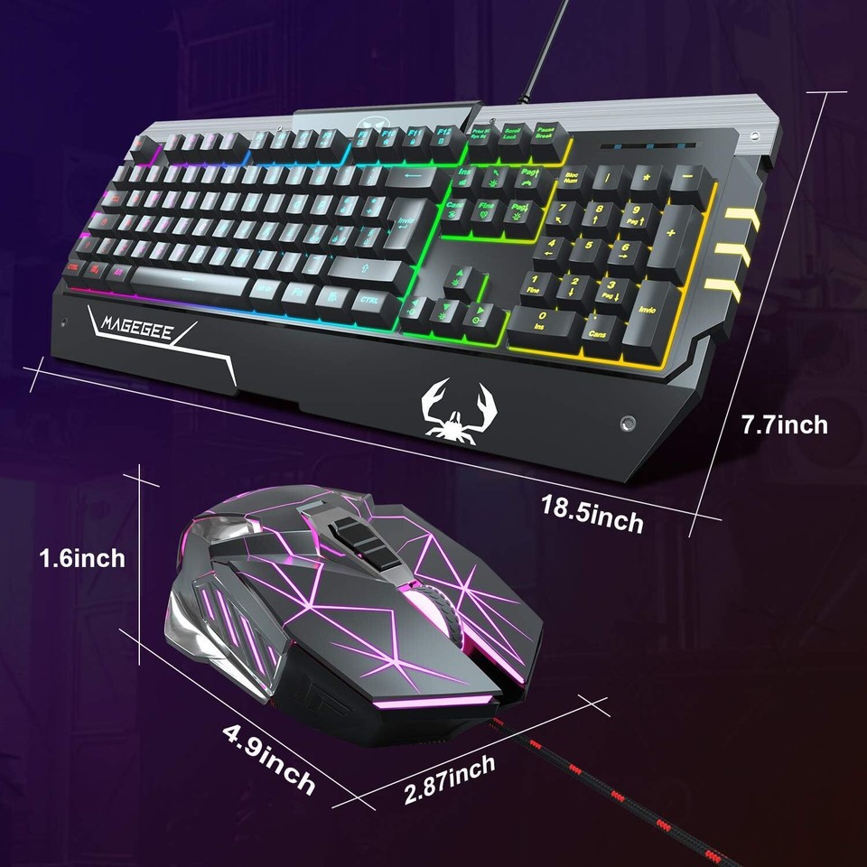 Gaming Keyboard +Mouse IT Layout RGB Keyboard with Backlight for PC Mac ...