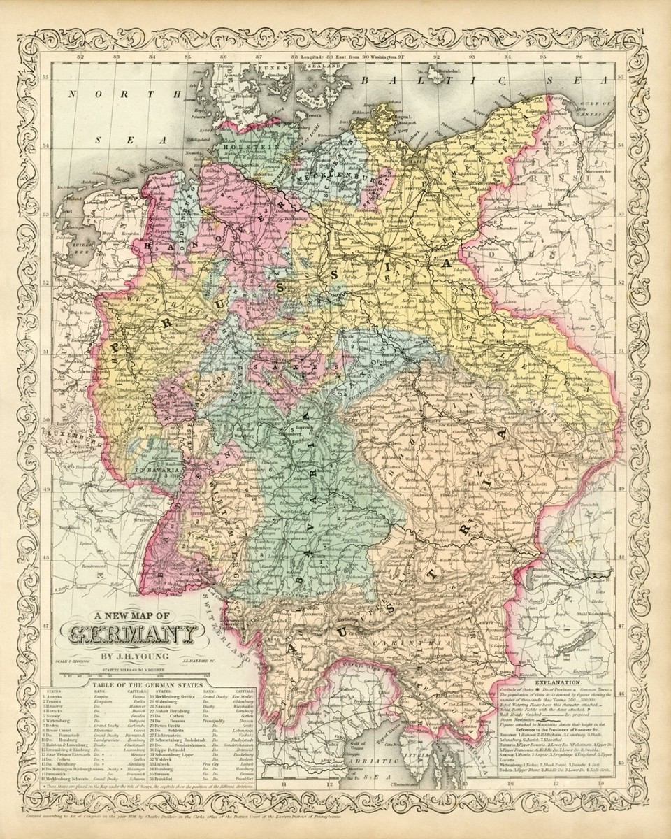 German Map With Rivers