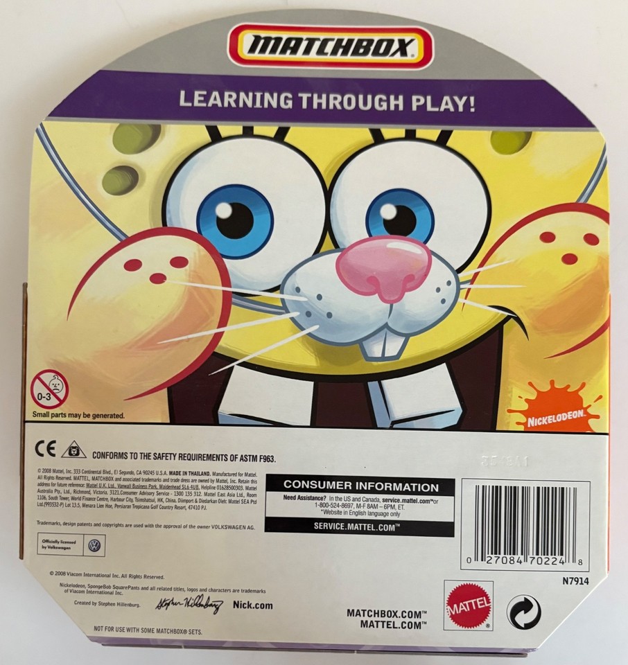 MATCHBOX SPONGEBOB SQUAREPANTS EASTER CARS 3-PACK NICKELODEON 2008 NEW ...