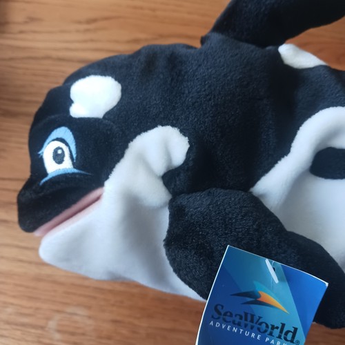 Shamu Vintage Sea World Hand Puppet Orca Whale Squeaker Plush NWT | eBay