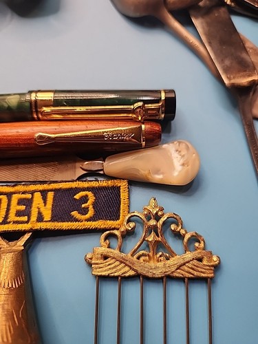 Vintage Junk Drawer PENS CLIPPERS LETTER OPENERS KEYCHAINS COINS ...