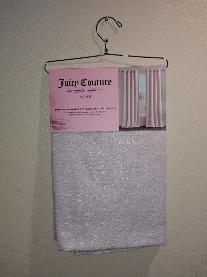 JUICY COUTURE TWO WINDOW PANELS LIGHT PINK JUICY COUTURE WINDOW CURTAIN ...