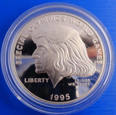 United States 1 dollar 1995 (PROOF) "Special Olympics World Games" UNC ...
