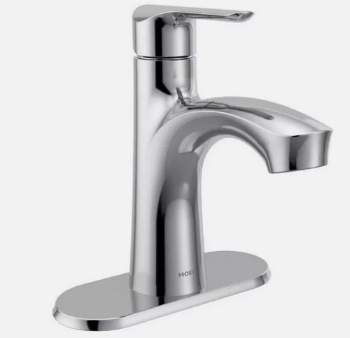 Moen 84484 Laken Chrome 1 Handle One Hole Bathroom Faucet With Drain ...