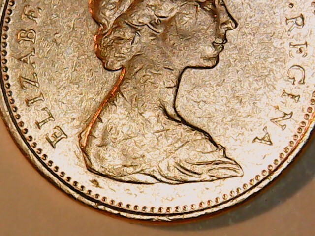 1966 Canada Cent AU Red-Brown Doubled Queen's Forehead & Die-Mark ...
