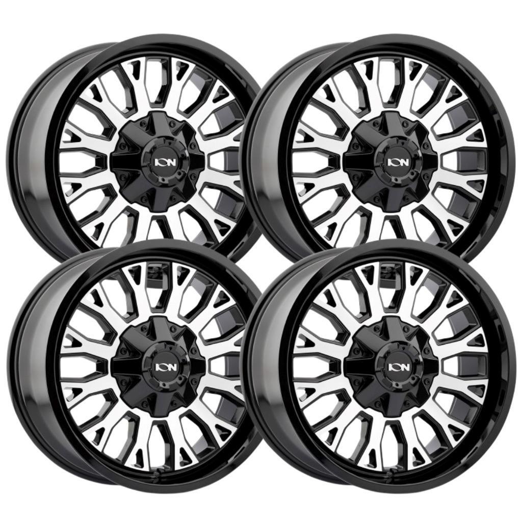(Set-4) Ion 152 20x9 6x139.7/6x135 0mm Black Machined Wheels Rims 20 ...