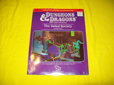 B6 THE VEILED SOCIETY DUNGEONS & DRAGONS TSR 9086 MODULE - 1 NEW SHRINK ...