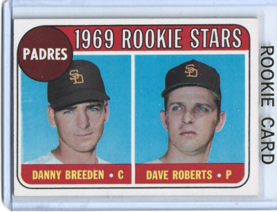 Danny Breeden/Dave Roberts 1969 Topps Baseball Padres ROOKIES Semi High ...