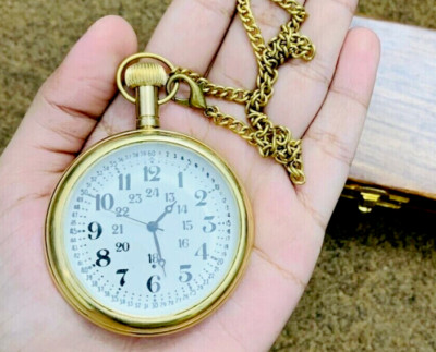 American Elgin Look Pocket Watch Collectible Antique 2" Brass Pocket ...