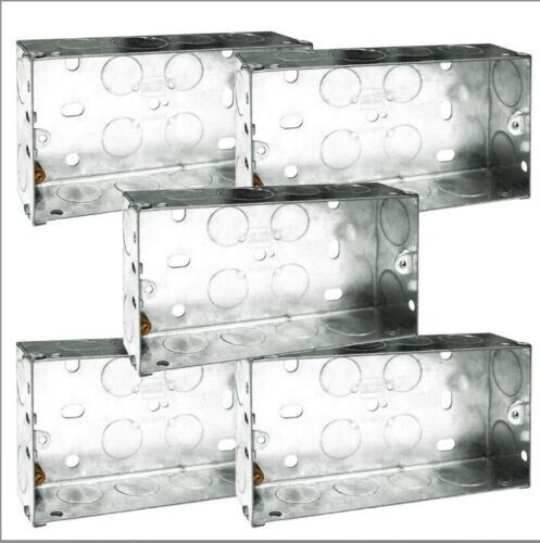 BG HGS07-01 Metal Knockout Box 2 Gang 47mm Galvanised Pressed Steel ...