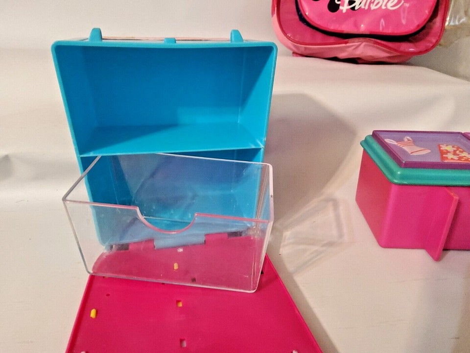 2 Mattel Barbie Petite Accessory Cases by TARA & 1 PVC Small Backpack ...