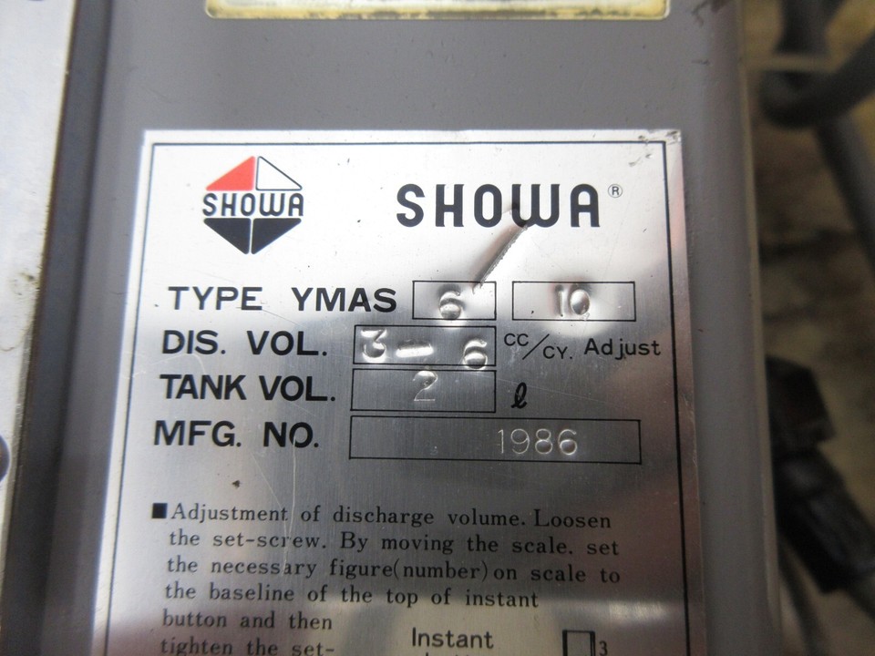 SHOWA OIL LUBRICATOR LUBRICATION TANK PUMP SYSTEM YMAS 6 10 DIS.VOL 3-6 ...