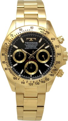 Technos Watch Chronograph 10 ATM Water Resistant T4C01GB Men's Gold | eBay