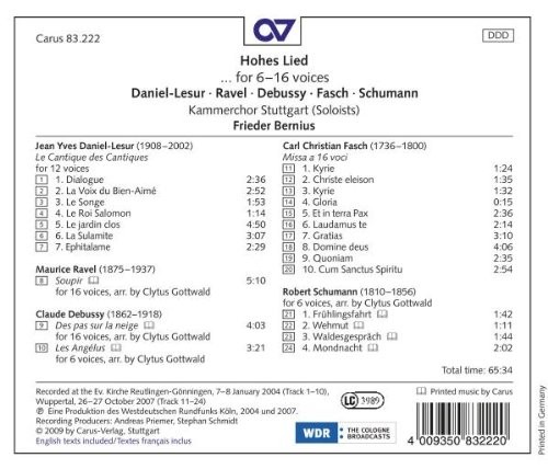 Frieder Bernius Hohes Lied (Daniel-Lesur: Le Cantique des Cantiques ...