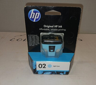 Genuine HP 02 - Light Cyan Ink Cartridge - Expired 07/2012 **NEW** | eBay