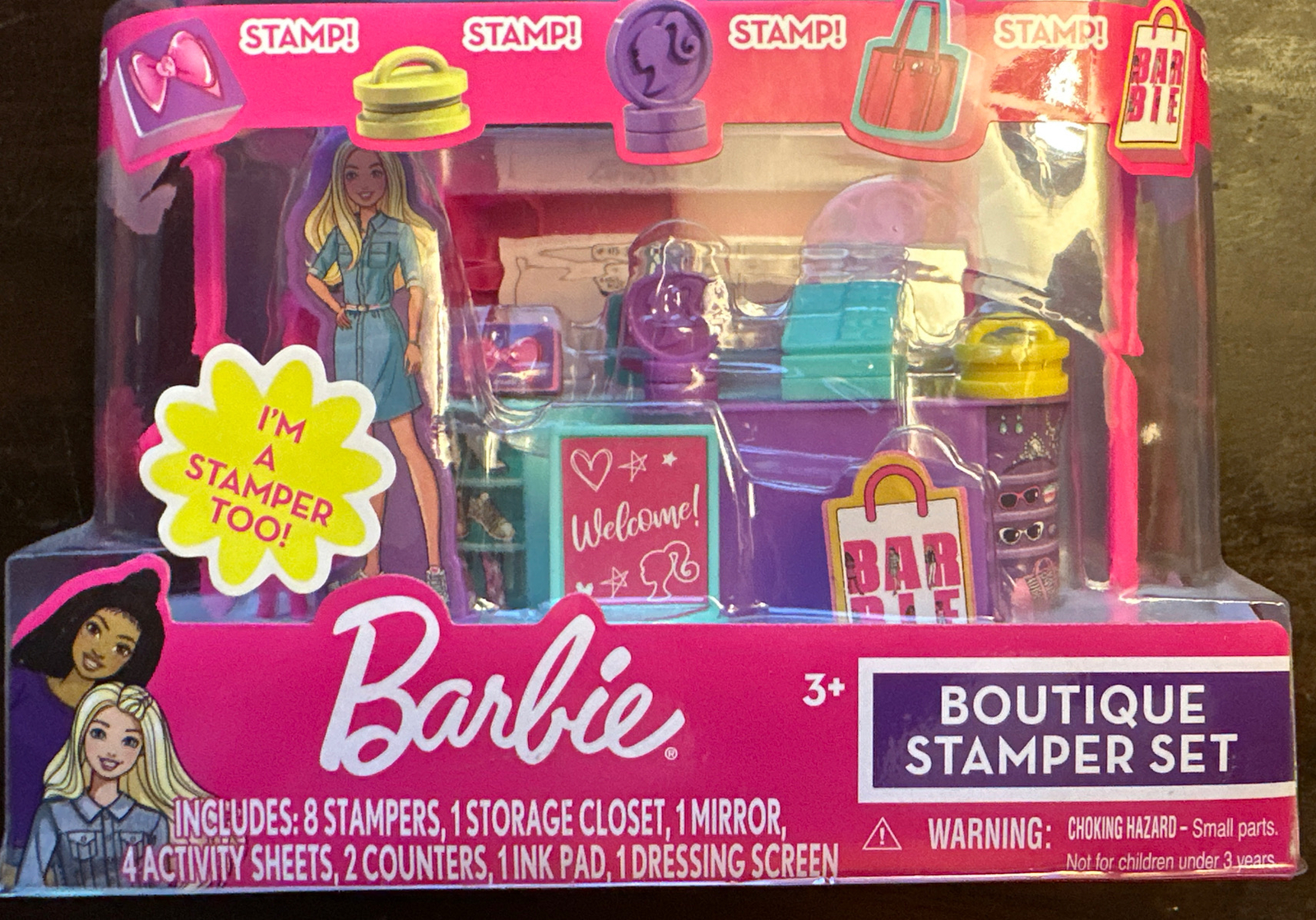 Barbie Boutique Stamper Set of 8 Stamps, Ink, Pad Storage Closet NEW ...