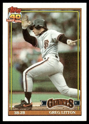 1991 Topps #628 Greg Litton San Francisco Giants | eBay