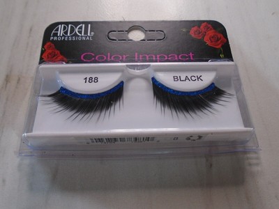 Ardell Color Impact Eyelashes #188 BLACK W/BLUE Glitter Liner | eBay