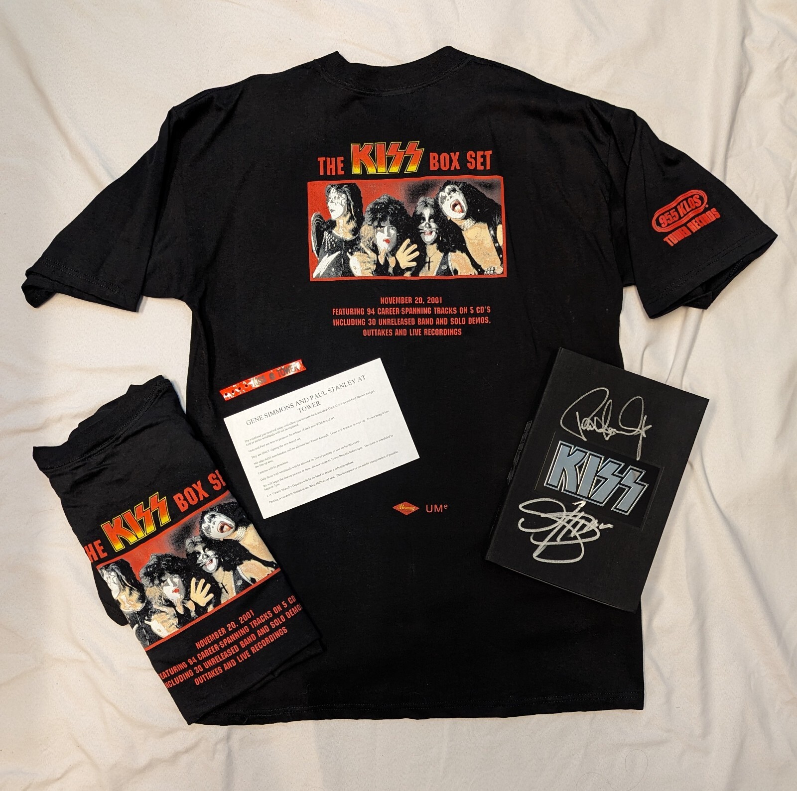 KISS BOX SET TOWER RECORDS T SHIRT 2001 RARE VINTAGE GENE & PAUL ...